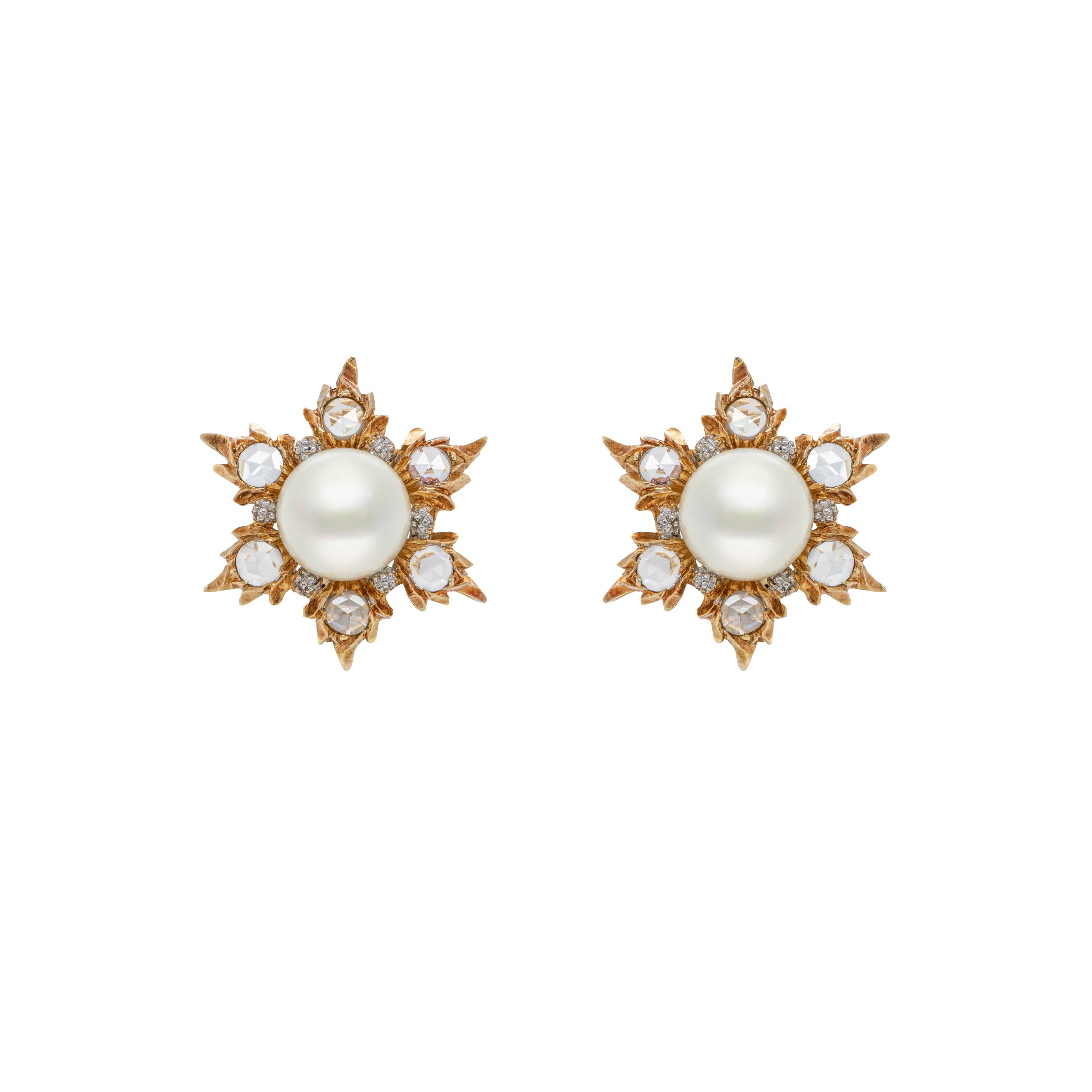 Gianmaria Buccellati Japanese Cultured Pearl & Diamond Earrings | K.S ...