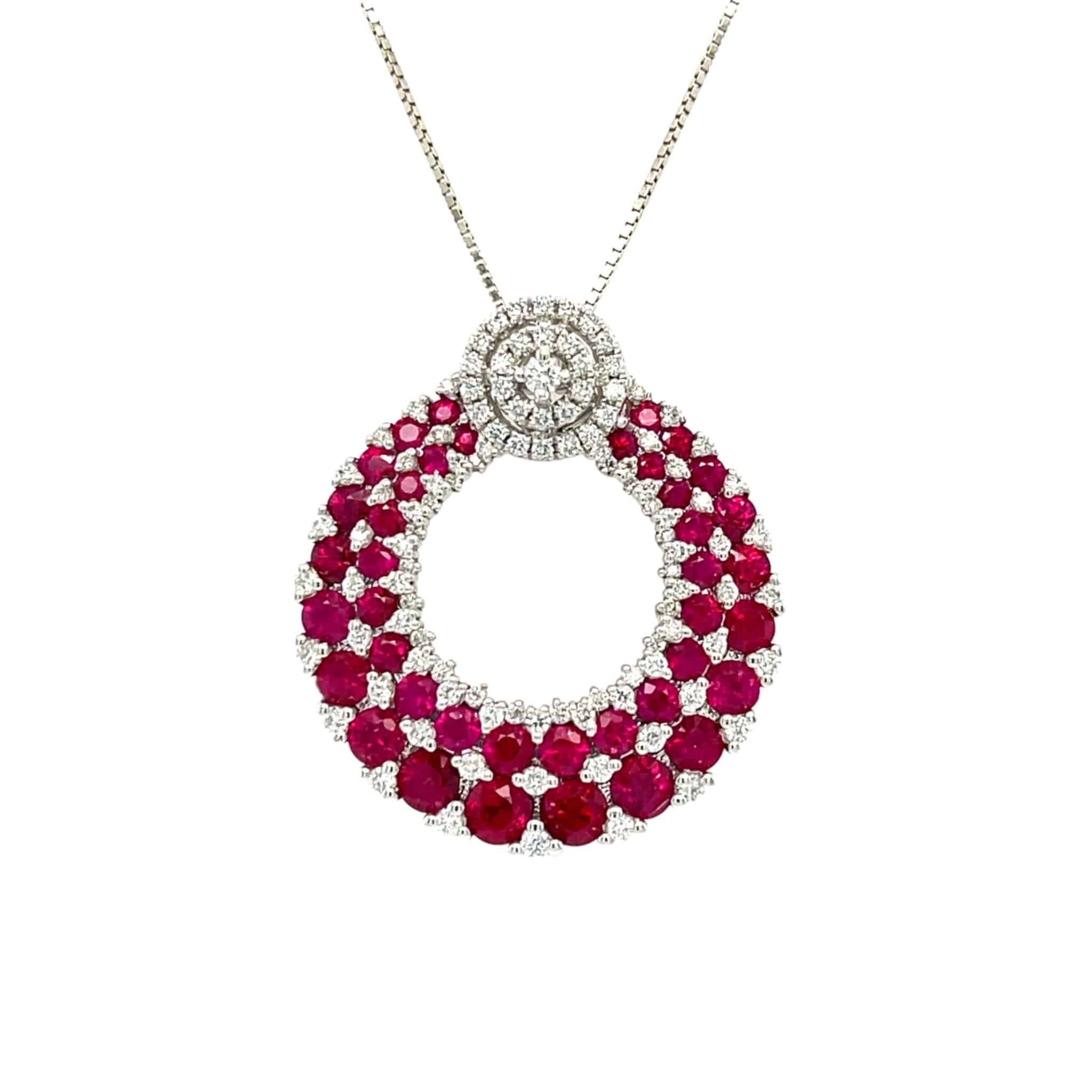 Round Ruby & Diamond Pendant | K.S. Sze & Sons
